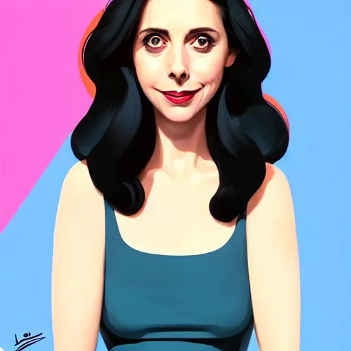 beautiful female Alison Brie, black hair, sarcastic | Stable Diffusion ...