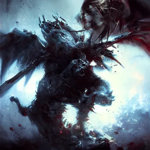 death ripper, epic scene, paint by Raymond Swanland | Stable Diffusion ...