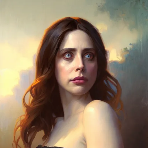 a portrait painting of alison brie / gillian jacobs | Stable Diffusion ...