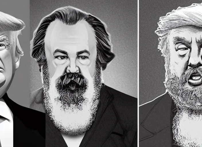 Donald Trump on the left and Karl Marx on the right, | Stable Diffusion ...