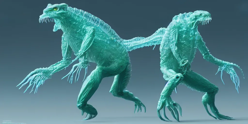 a translucent bio creature by neville page, ken | Stable Diffusion ...
