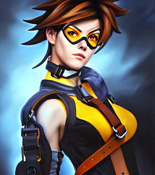 oil painting of tracer overwatch in a field wearing | Stable Diffusion ...