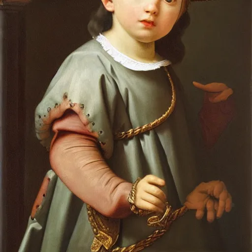 a painting of a young boy wearing a crown, a flemish | Stable Diffusion