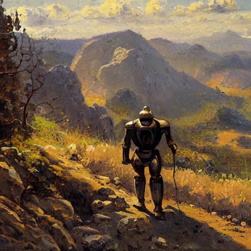 A painting of power armor, Henrique Alvim Corrêa, | Stable Diffusion