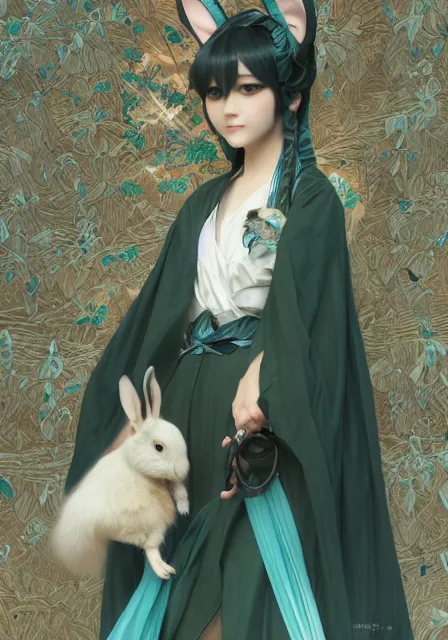 hatsune miku holding a bunny, intricate, elegant, | Stable Diffusion ...