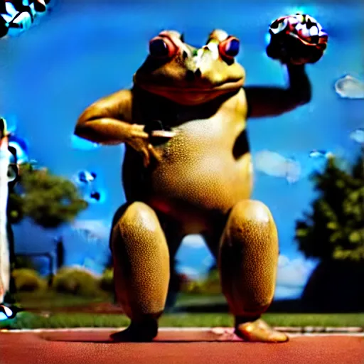 a six foot tall anthropomorphic toad playing | Stable Diffusion | OpenArt