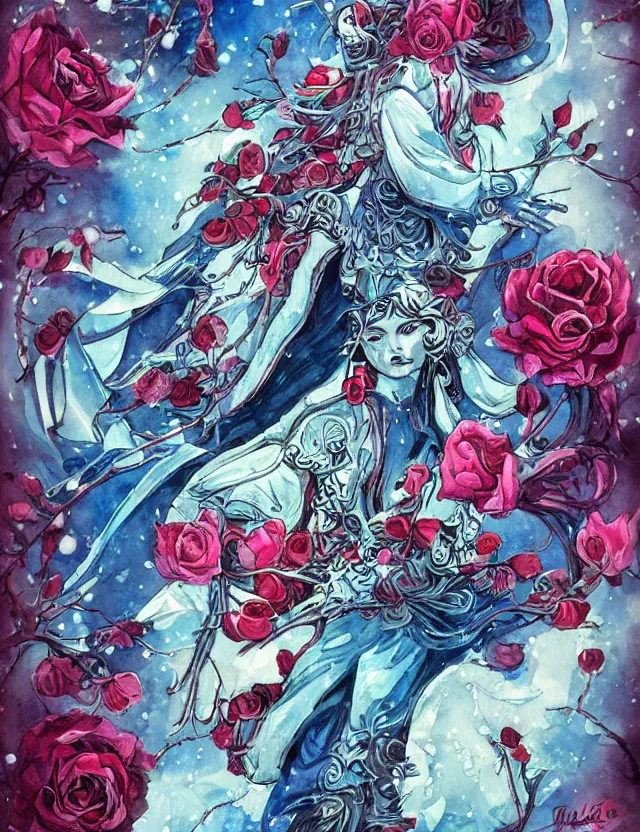 futuristic deity of roses and snow. this heavily | Stable Diffusion ...