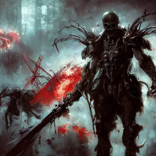 death ripper, epic scene, paint by Raymond Swanland | Stable Diffusion ...