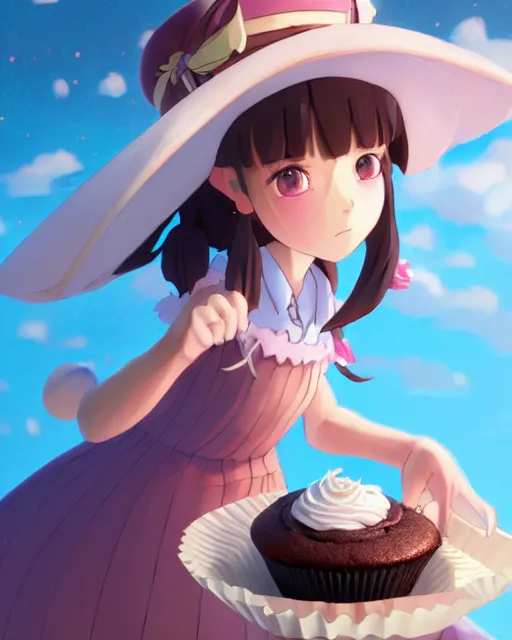 a girl as ( personification of chocolate cupcake ), | Stable Diffusion ...