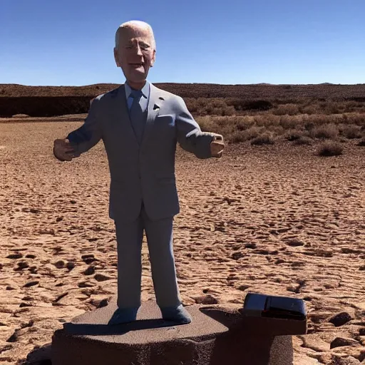 a broken statue of joe biden in the middle of a | Stable Diffusion | OpenArt