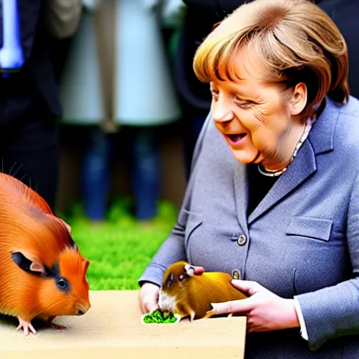 Angela merkel feeds her cute Guinea pigs 8k, HD | Stable Diffusion ...