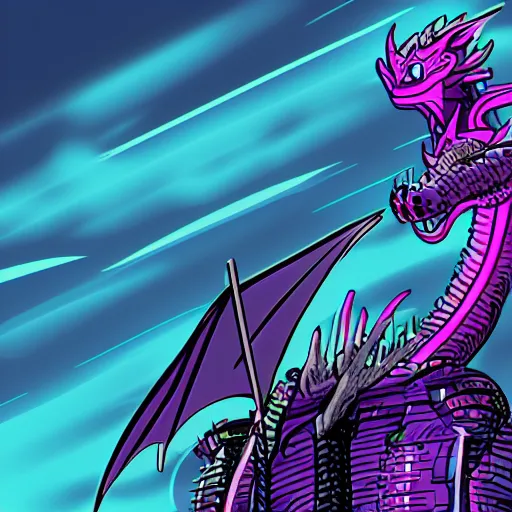 synthwave anthropomorphic dragon | Stable Diffusion | OpenArt