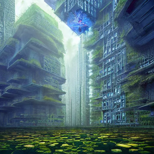 overgrown geometric mirror covered mossy alien | Stable Diffusion | OpenArt