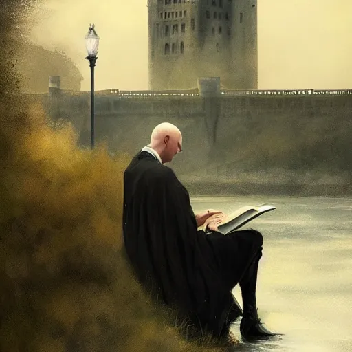 voldemort sitting by the river reading, exudes terror, | Stable ...