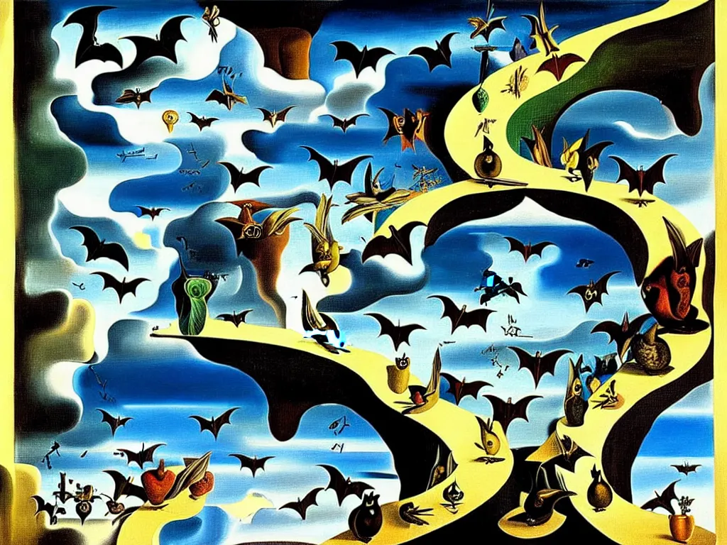 a painting of a staircase to heaven with the reverse | Stable Diffusion