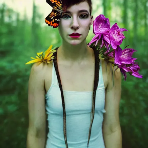 Cottagecore Cyberpunk 20's Pretty Girl Portrait, Short | Stable ...