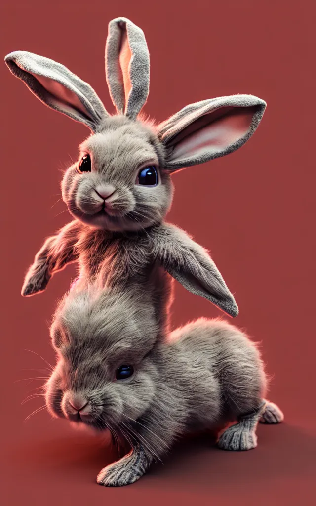 3 d render of alien baby bunny rabbit, unreal engine, | Stable ...