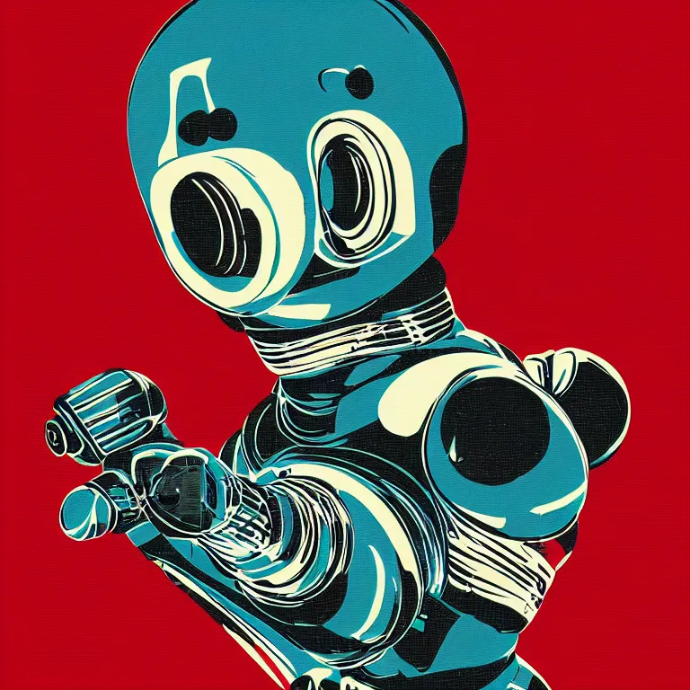 Retro-wave portrait of Soviet Robot in style of retro | Stable ...