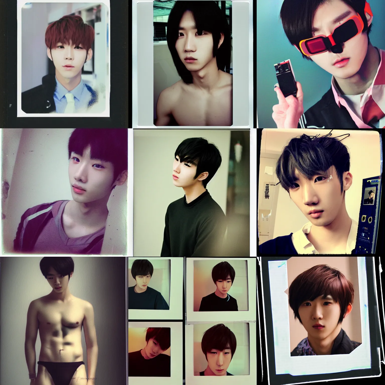 Male Ulzzang Cybernetic Enhancements Polaroid Stable Diffusion