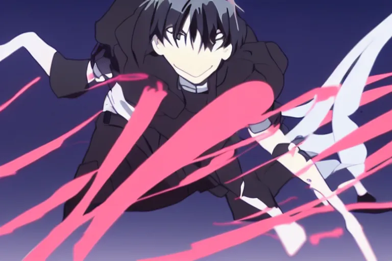 anime animation keyframe of a dynamic action pose by | Stable Diffusion ...