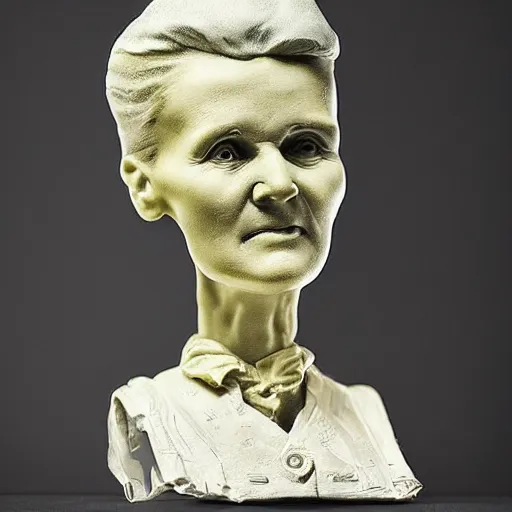 a detailed sculpture made from butter of marie curie | Stable Diffusion ...
