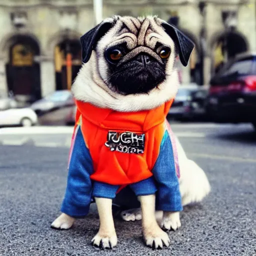 pug wearing rapper clothes | Stable Diffusion | OpenArt