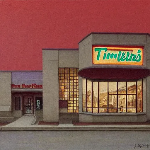 painting of a Tim Hortons in downtown Toronto in the | Stable Diffusion ...