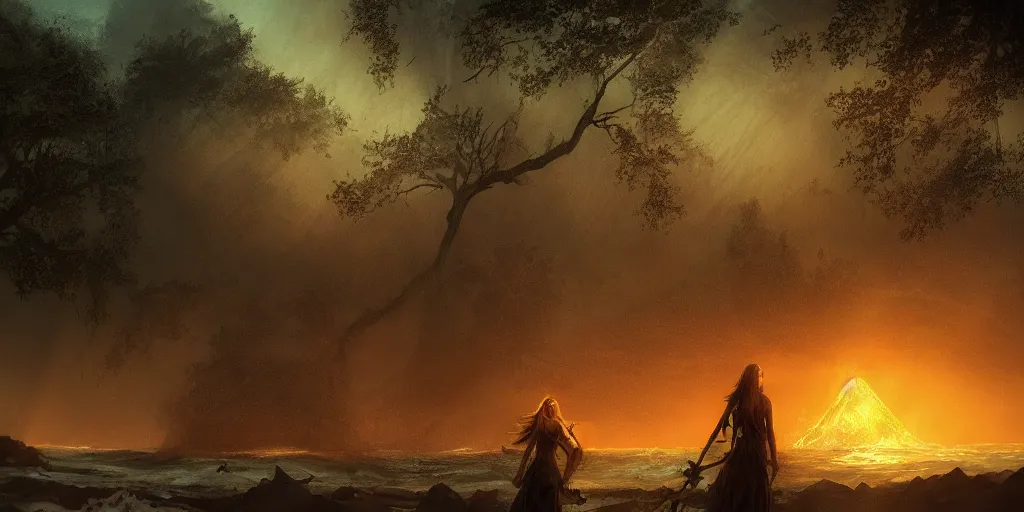 epic drowned medieval woman shipwrecked on a beach, | Stable Diffusion ...