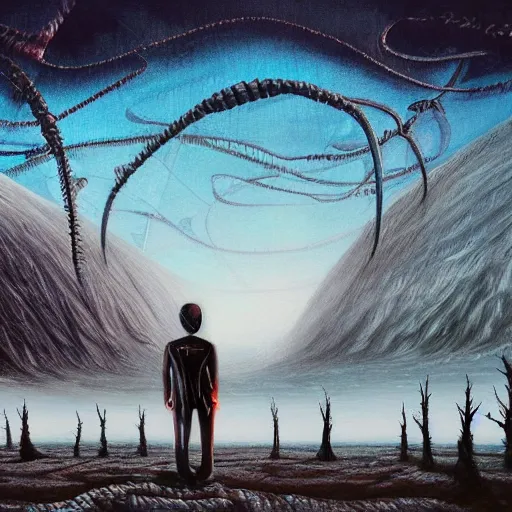 painting of creepy unsettling terrifying distant far | Stable Diffusion ...