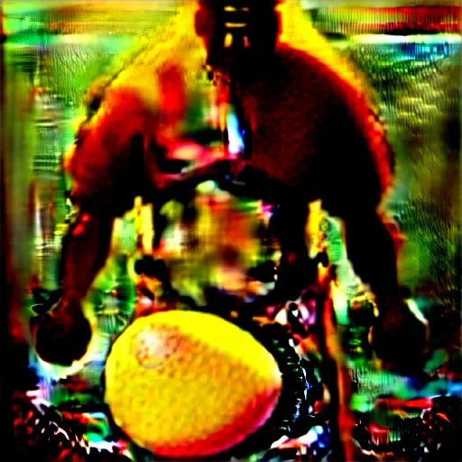 Giant beastly Samurai with an egg growing from his | Stable Diffusion