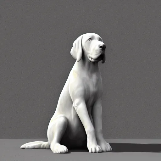 render of marble statue of thin labrador retriever, | Stable Diffusion ...
