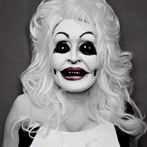 dolly parton onibaba mask, black and white | Stable Diffusion | OpenArt