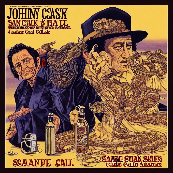 album cover for the Johnny Cash and Snake Oil colab | Stable Diffusion ...