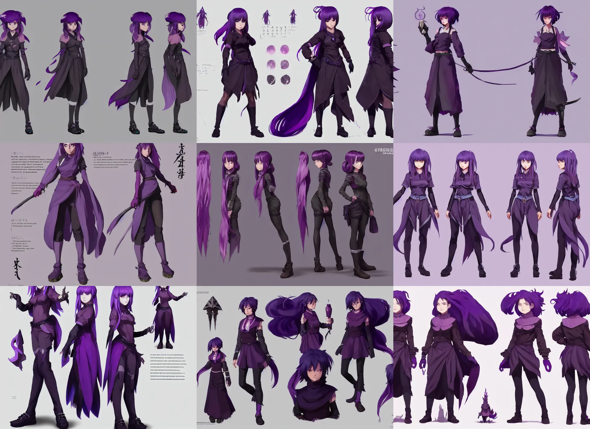 Character Sheet For A Cute Girl For Genshin Impact By Stable Diffusion