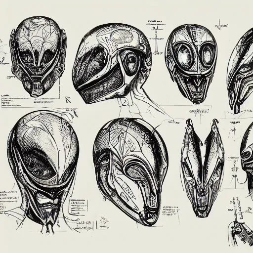 a full page concept designs of the alien portrait, | Stable Diffusion ...