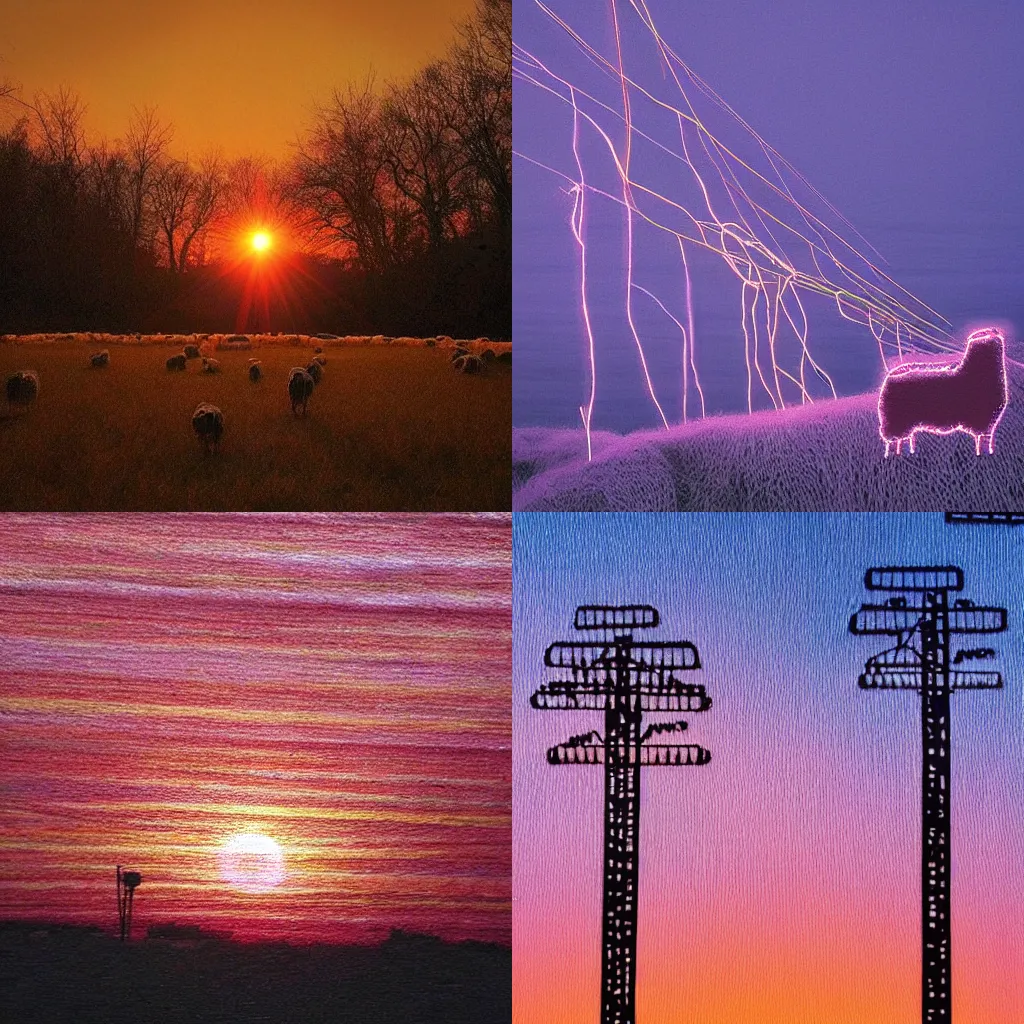 “fiber optic electric sheep at sunset” | Stable Diffusion | OpenArt