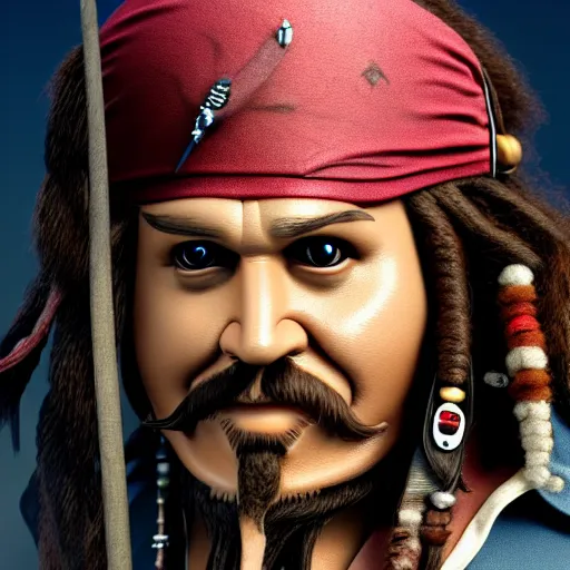 Bob Ross in the role of captain Jack Sparrow. Octane | Stable Diffusion