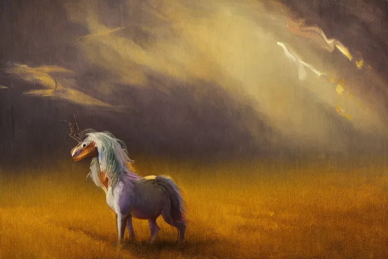 tonalist painting of ethereal horse - headed shaggy | Stable Diffusion ...