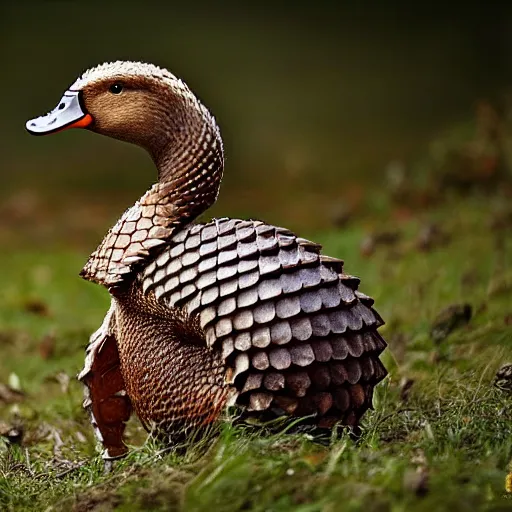 a Duck with the armor of a pangolin, national | Stable Diffusion