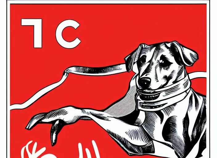 communist propaganda poster dog by moebius, vector | Stable Diffusion ...