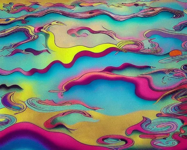 Ocean waves in a psychedelic dream world. DMT. Curving | Stable Diffusion | OpenArt