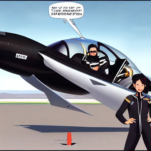 comic art, human pilot in a flightsuit, black hair, | Stable Diffusion | OpenArt