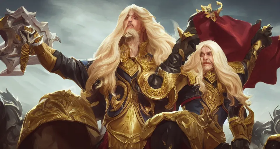 Grand General Swain with beautiful long blond hair | Stable Diffusion ...