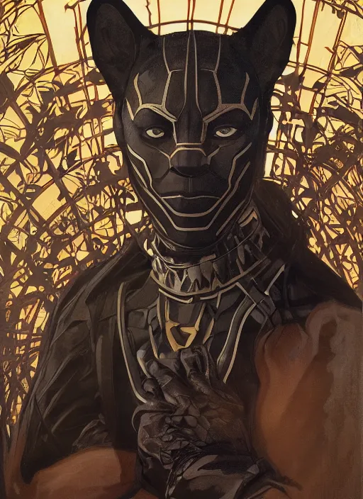 portrait of Black Panter Chad Bosewick, sigma male, | Stable Diffusion ...