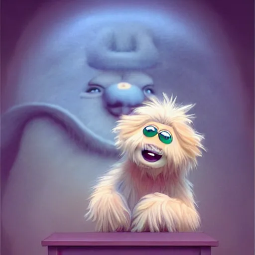 cutie fluffy creature with muppet show, digital art, 3 | Stable Diffusion