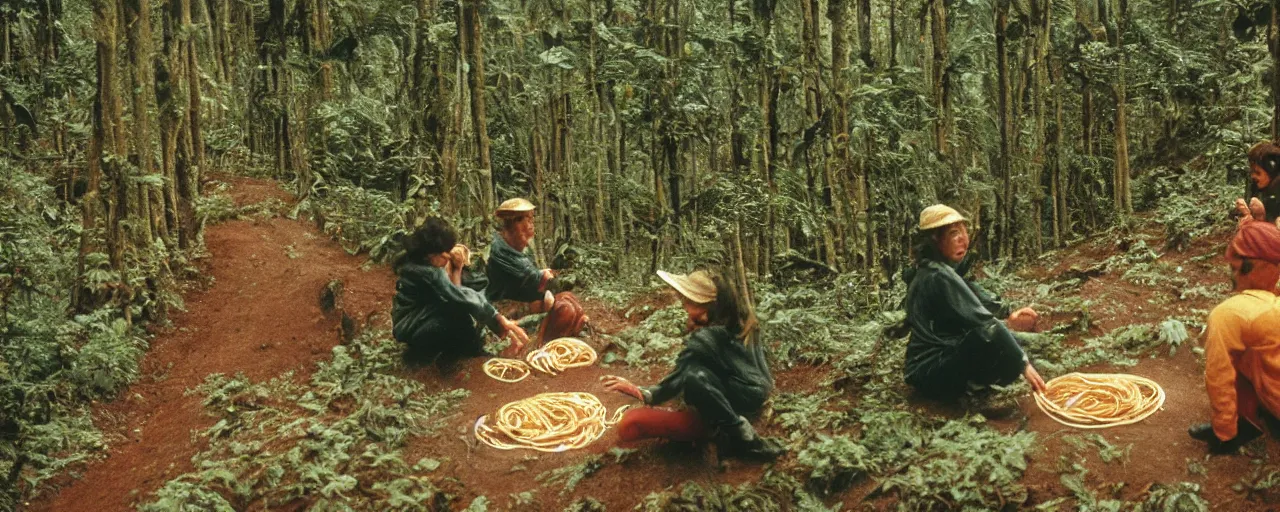 the first humans discovering spaghetti on a mountain | Stable Diffusion ...