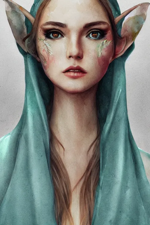 beautiful female elf wearing robes, digital art, 8k, | Stable Diffusion ...