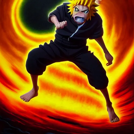 highly detailed painting of uzumaki naruto fighting a | Stable ...