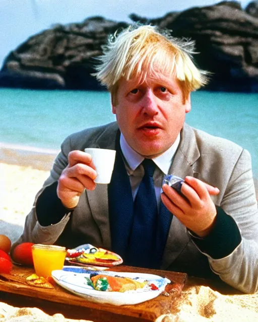 film still close - up shot of boris johnson eating | Stable Diffusion ...