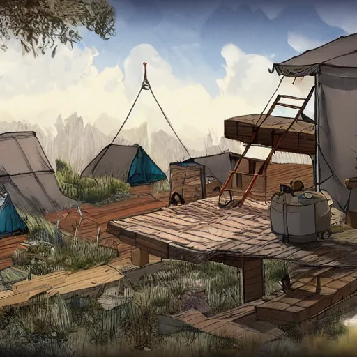 rooftop camp, concept art | Stable Diffusion | OpenArt